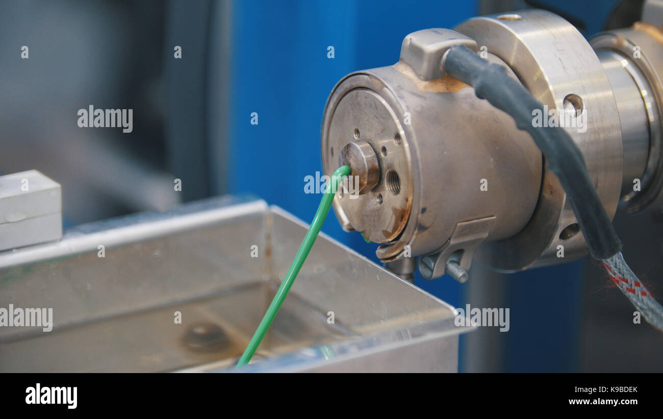 Extrusion manufacturing line - extruder, close up Stock Photo - Alamy