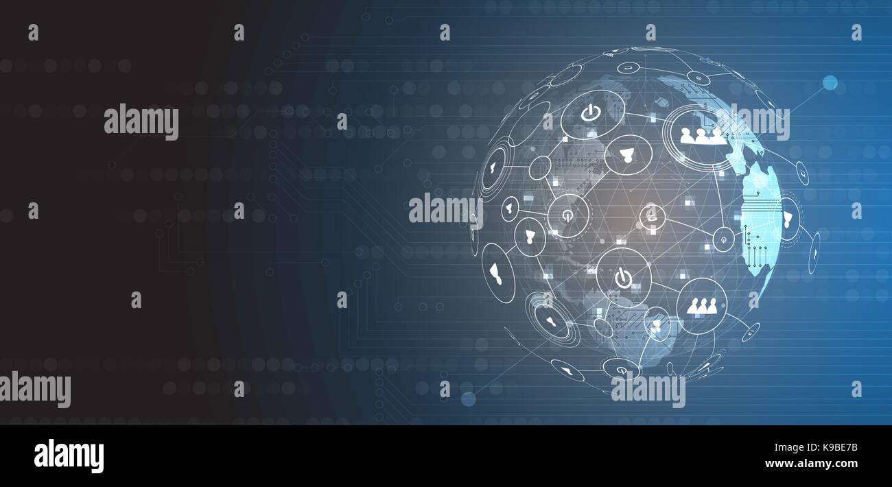 Abstract Artificial intelligence. Technology web background. Virtual ...