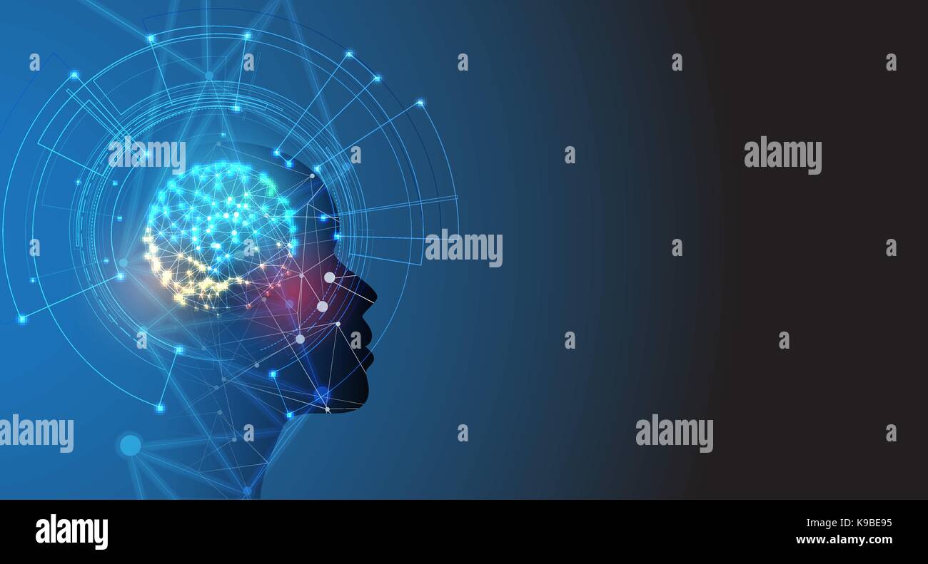 Abstract Artificial intelligence. Technology web background. Virtual concept Stock Vector Image ...