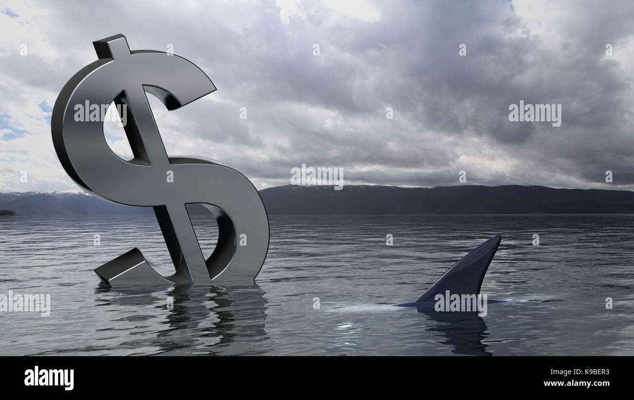 Dollar symbol sinking in the water Stock Photo - Alamy