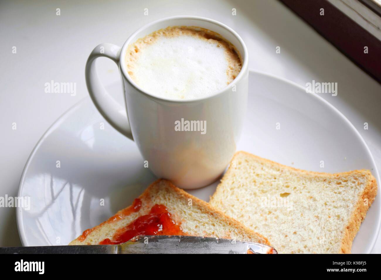 Breakfast meal with coffee Stock Photo - Alamy