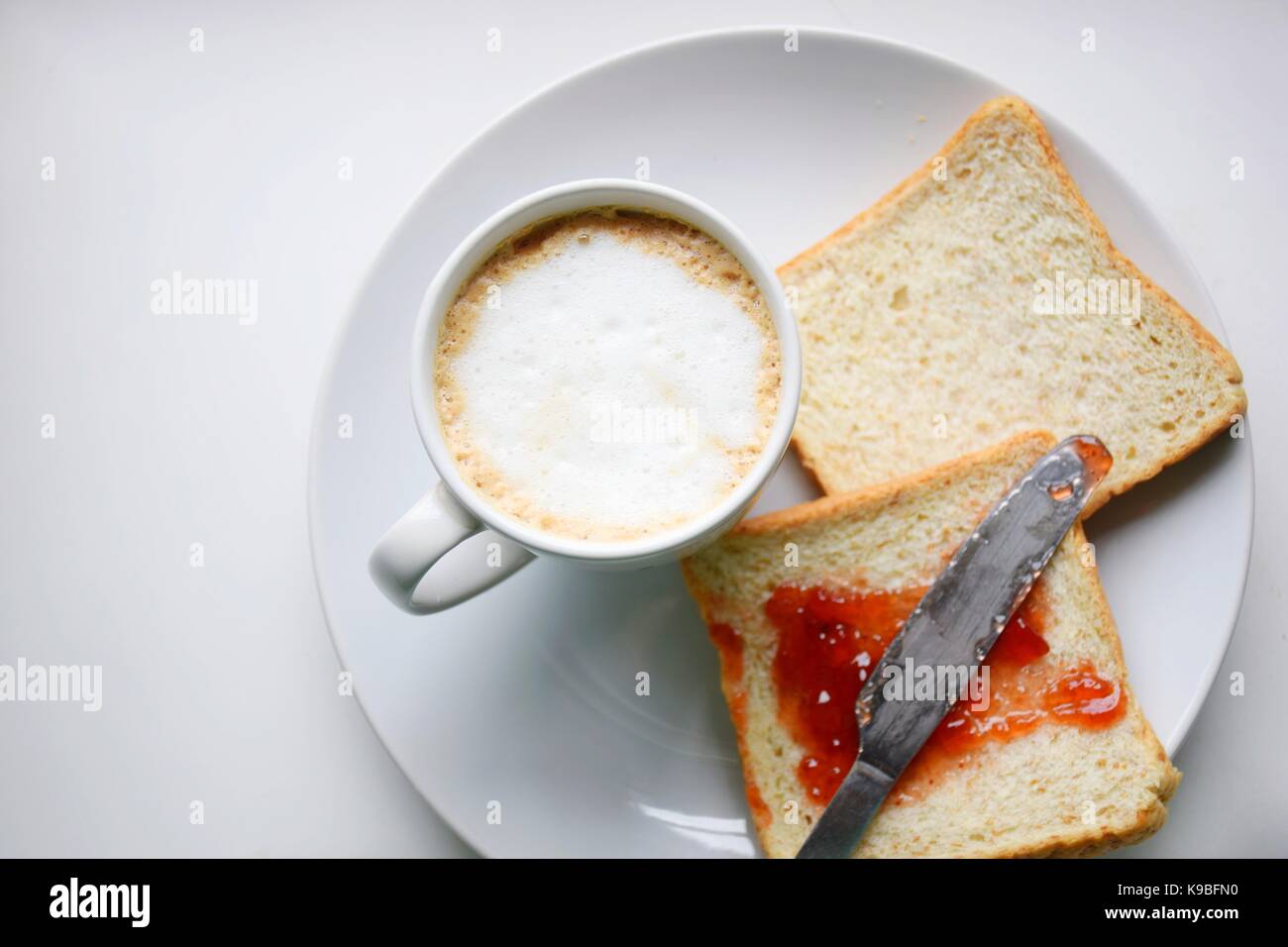 Breakfast meal with coffee Stock Photo - Alamy