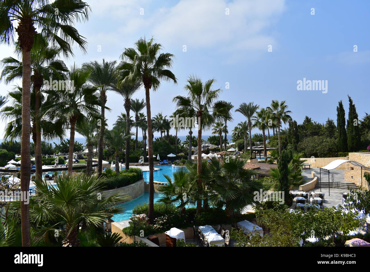 The beautiful gardens of the Elysium hotel in Paphos, Cyprus Stock ...