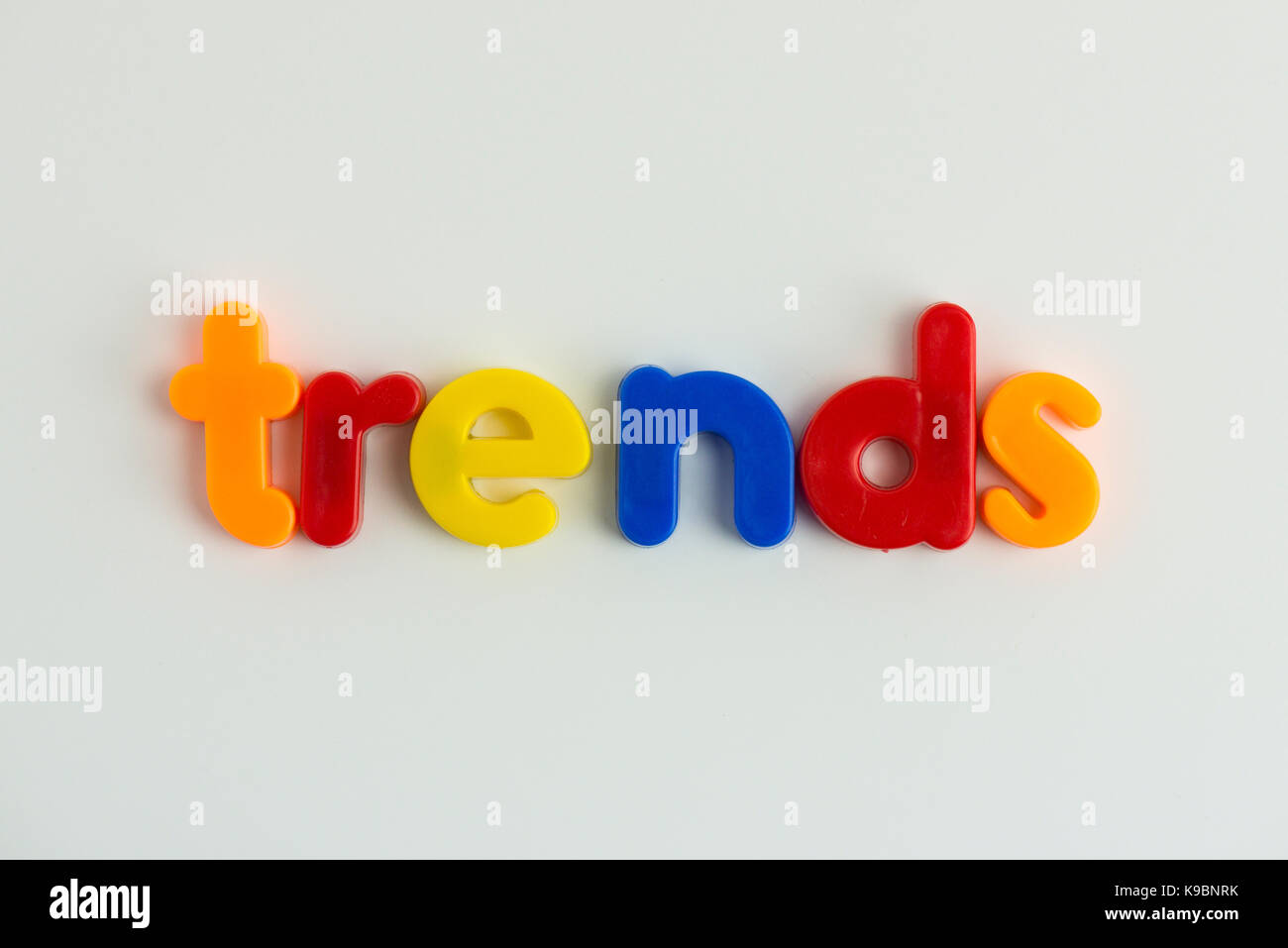 trends word in colourful children's letters Stock Photo - Alamy