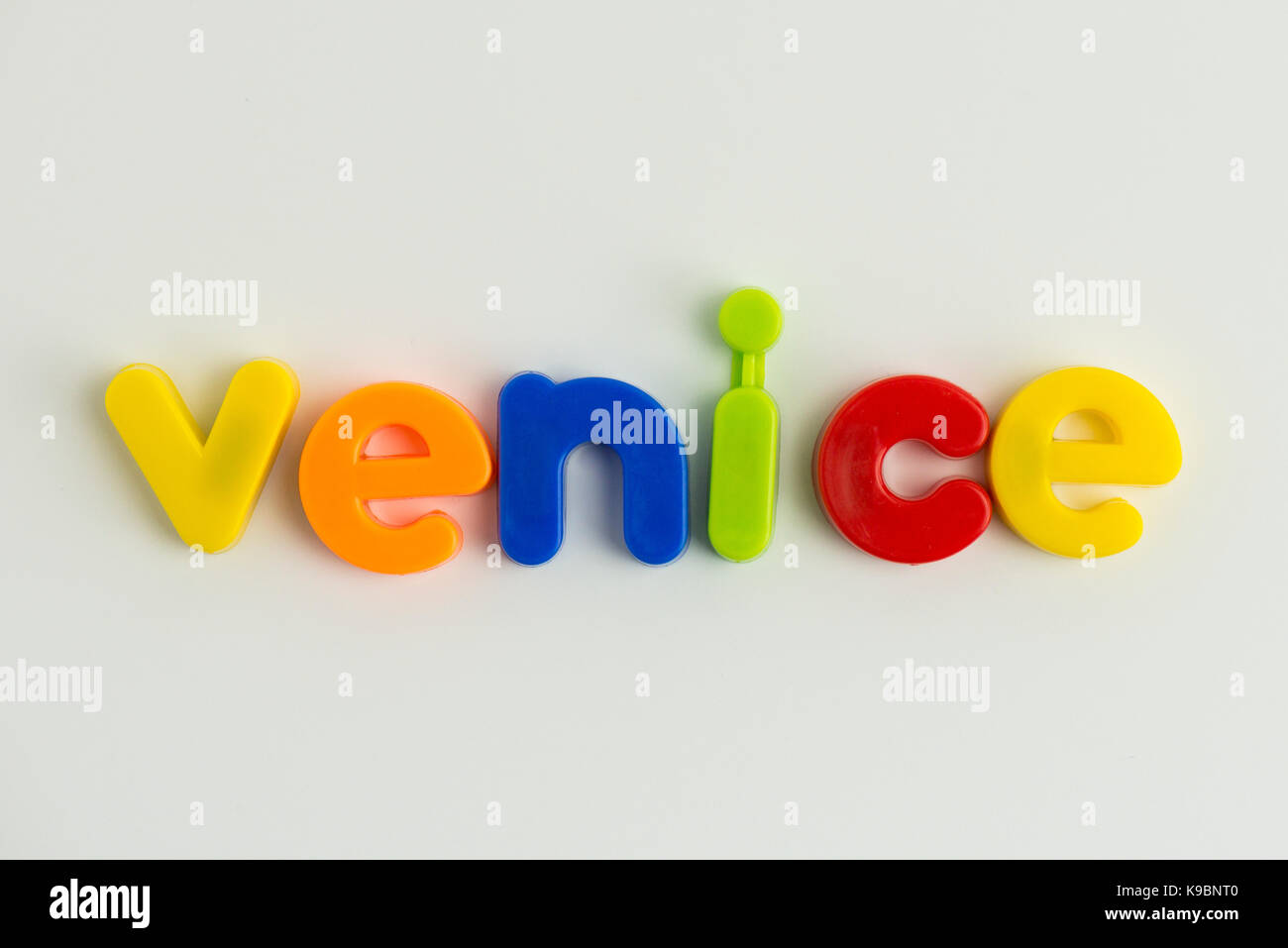 venice word in colourful children's letters Stock Photo - Alamy