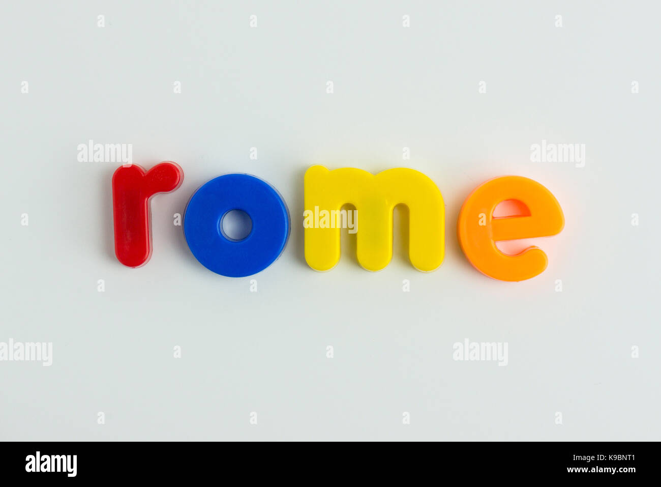 rome word in colourful children's letters Stock Photo - Alamy