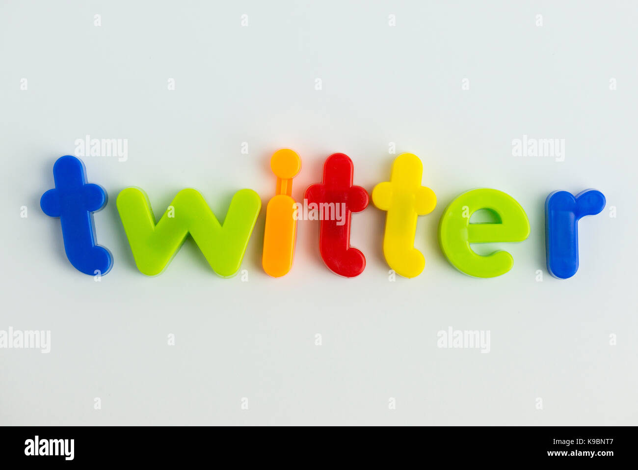 twitter word in colourful children's letters Stock Photo - Alamy