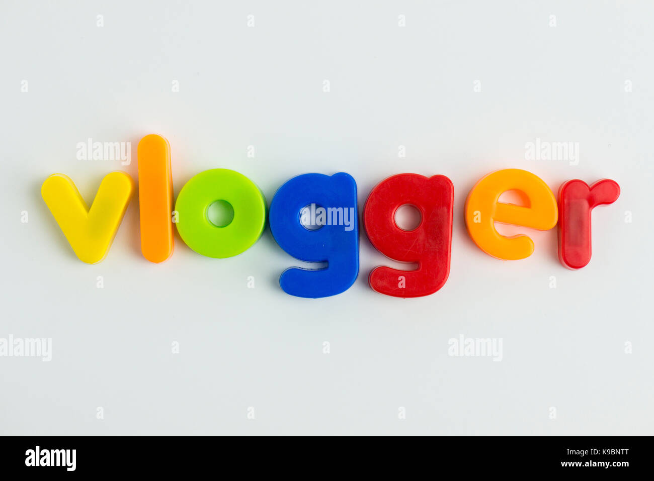 vlogger word in colourful children's letters Stock Photo - Alamy