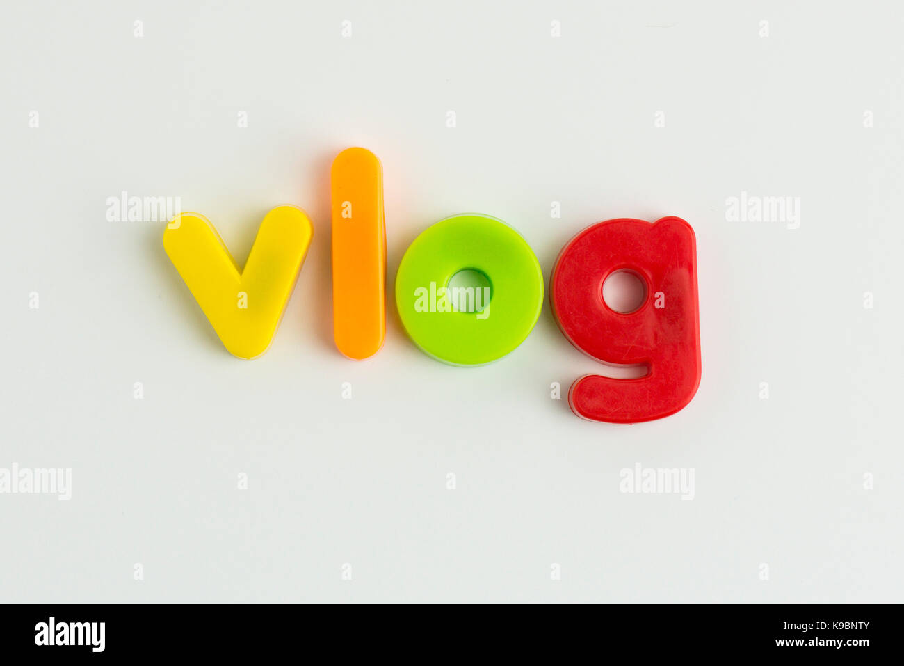 vlog word in colourful children's letters Stock Photo - Alamy