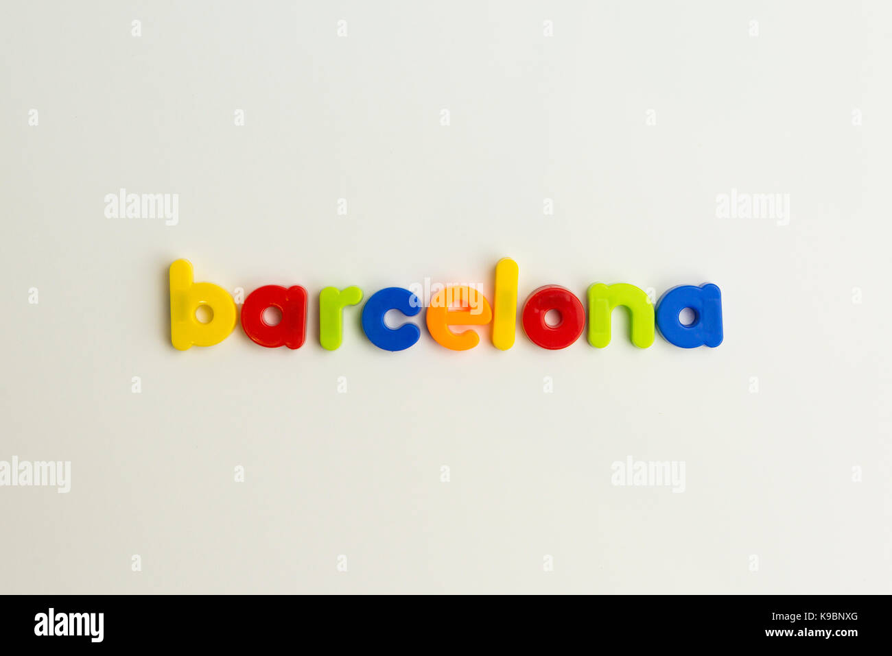 barcelon word in colourful children's letters Stock Photo - Alamy