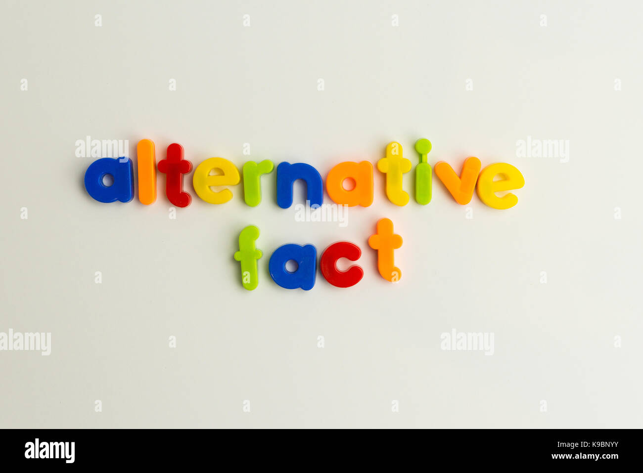 alternative fact words in colourful children's letters Stock Photo - Alamy