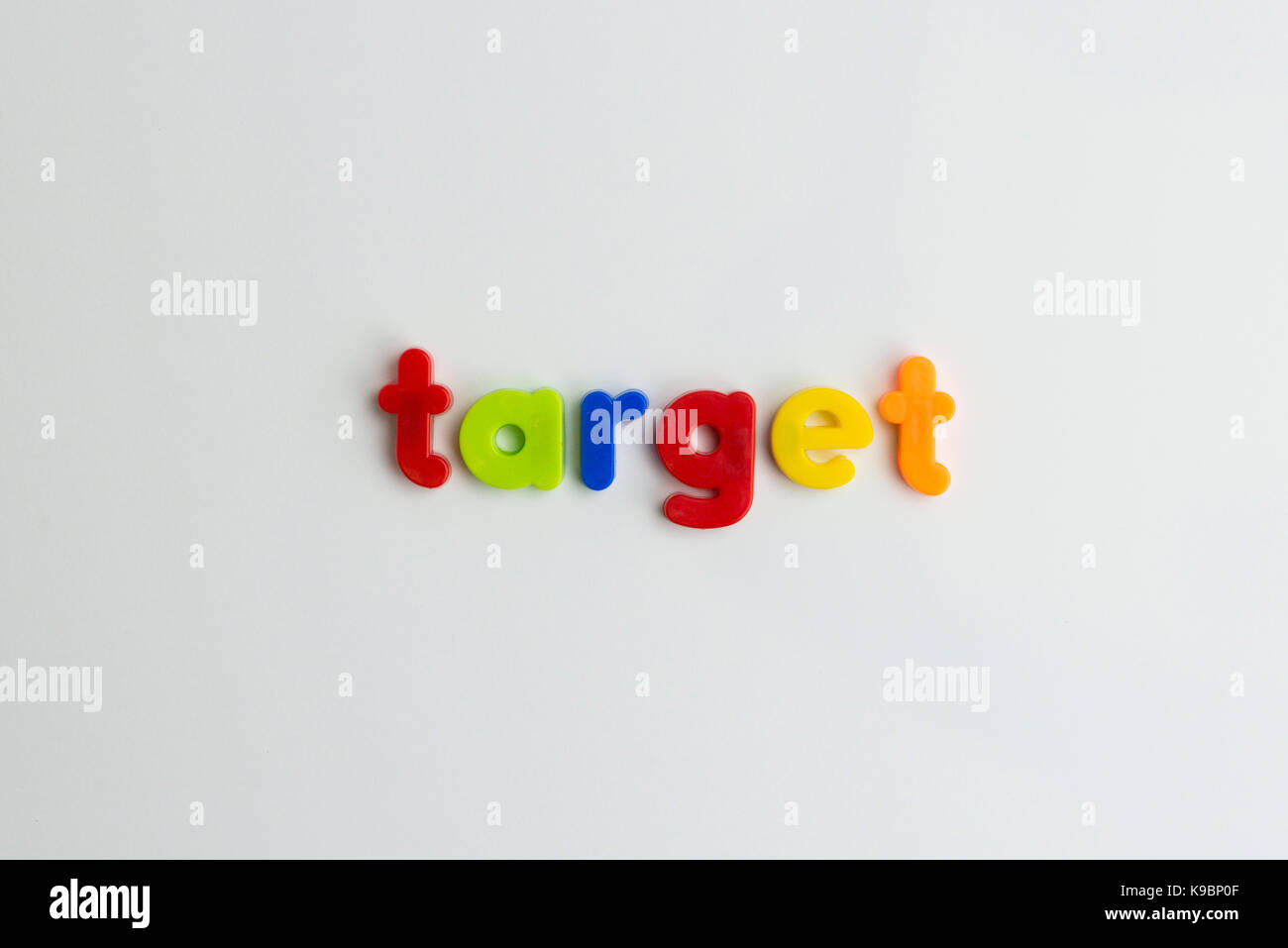 target word in colourful children's letters Stock Photo - Alamy