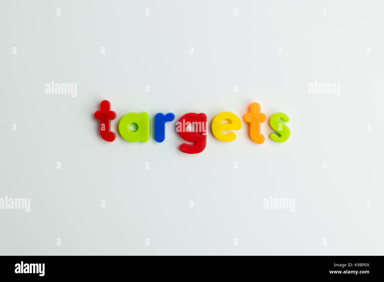 targets word in colourful children's letters Stock Photo - Alamy