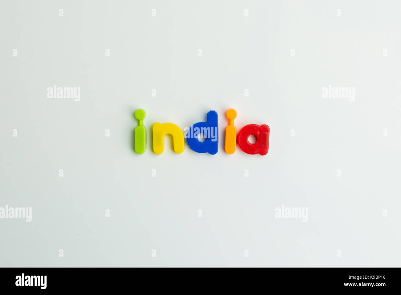 india word in colourful children's letters Stock Photo - Alamy