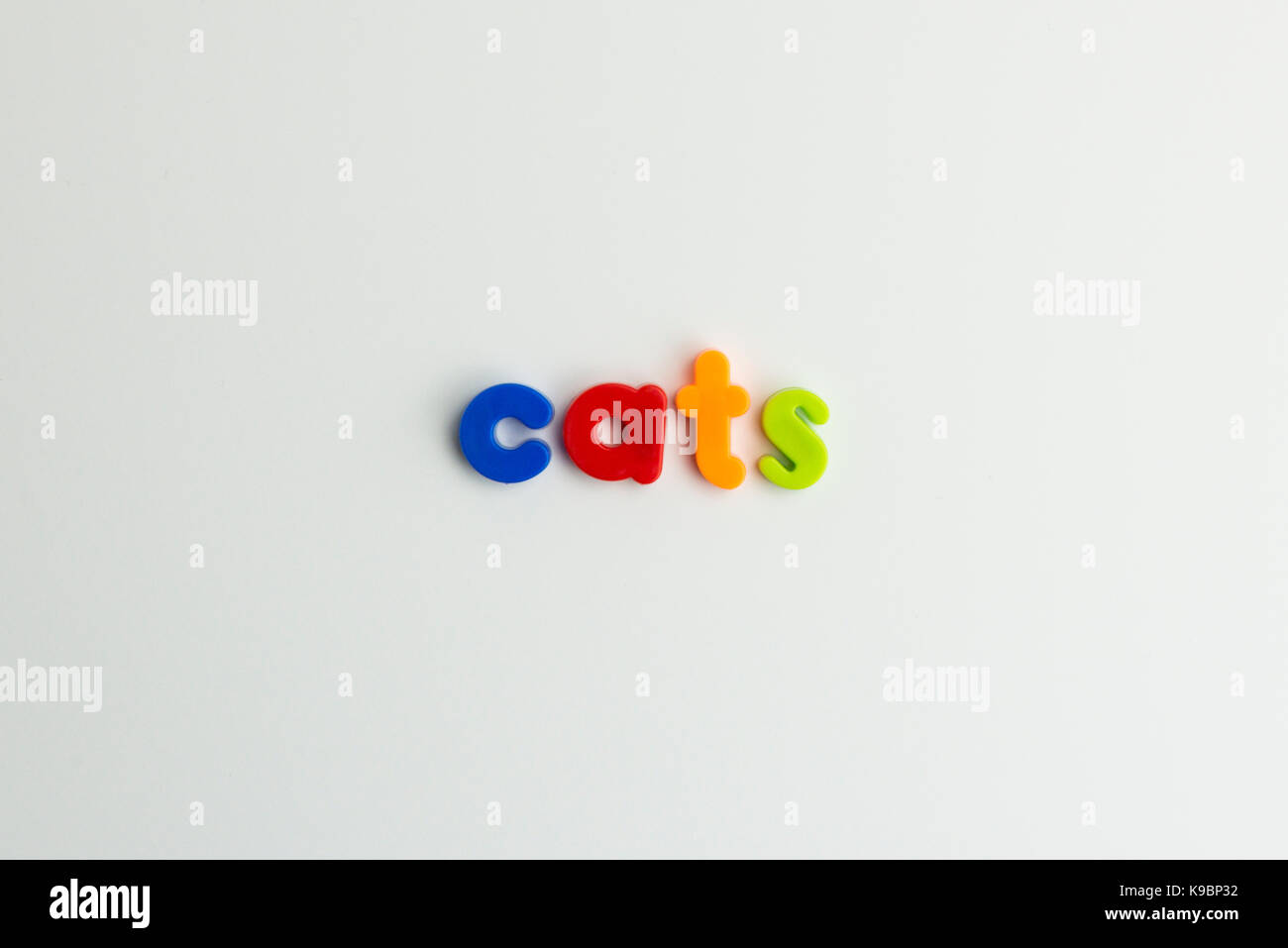 cats word in colourful children's letters Stock Photo - Alamy