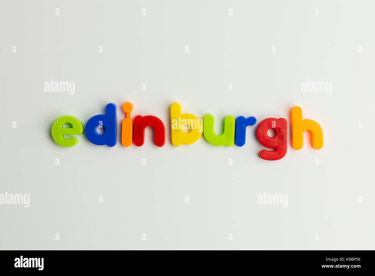 edinburgh word in colourful children's letters Stock Photo - Alamy