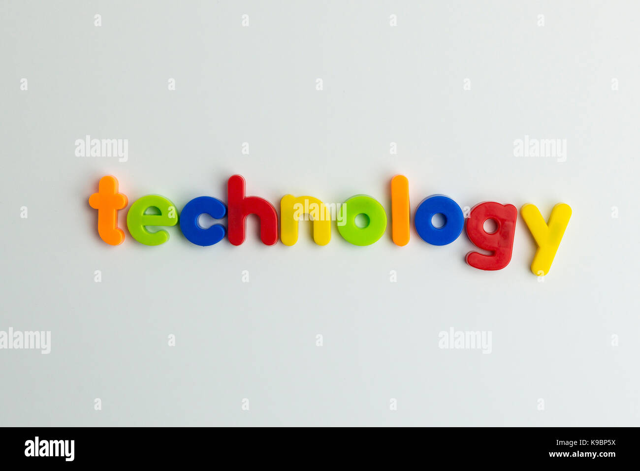 technology word in colourful children's letters Stock Photo - Alamy