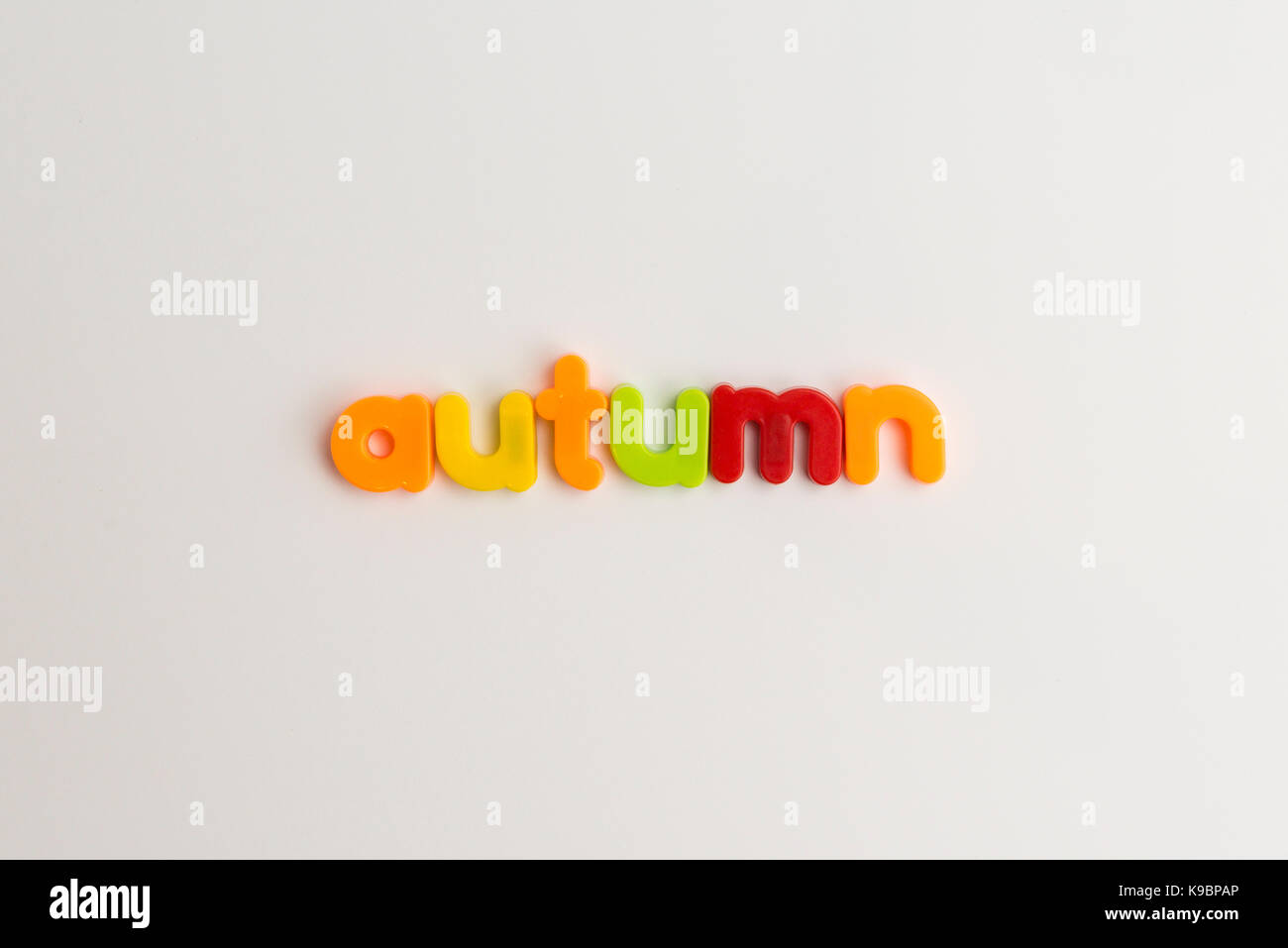 autumn word in colourful children's letters Stock Photo - Alamy