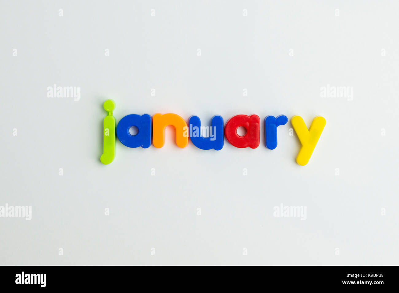 january word in colourful children's letters Stock Photo - Alamy