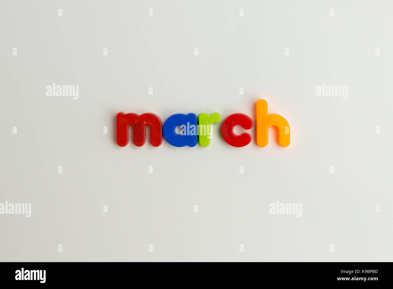 march word in colourful children's letters Stock Photo - Alamy