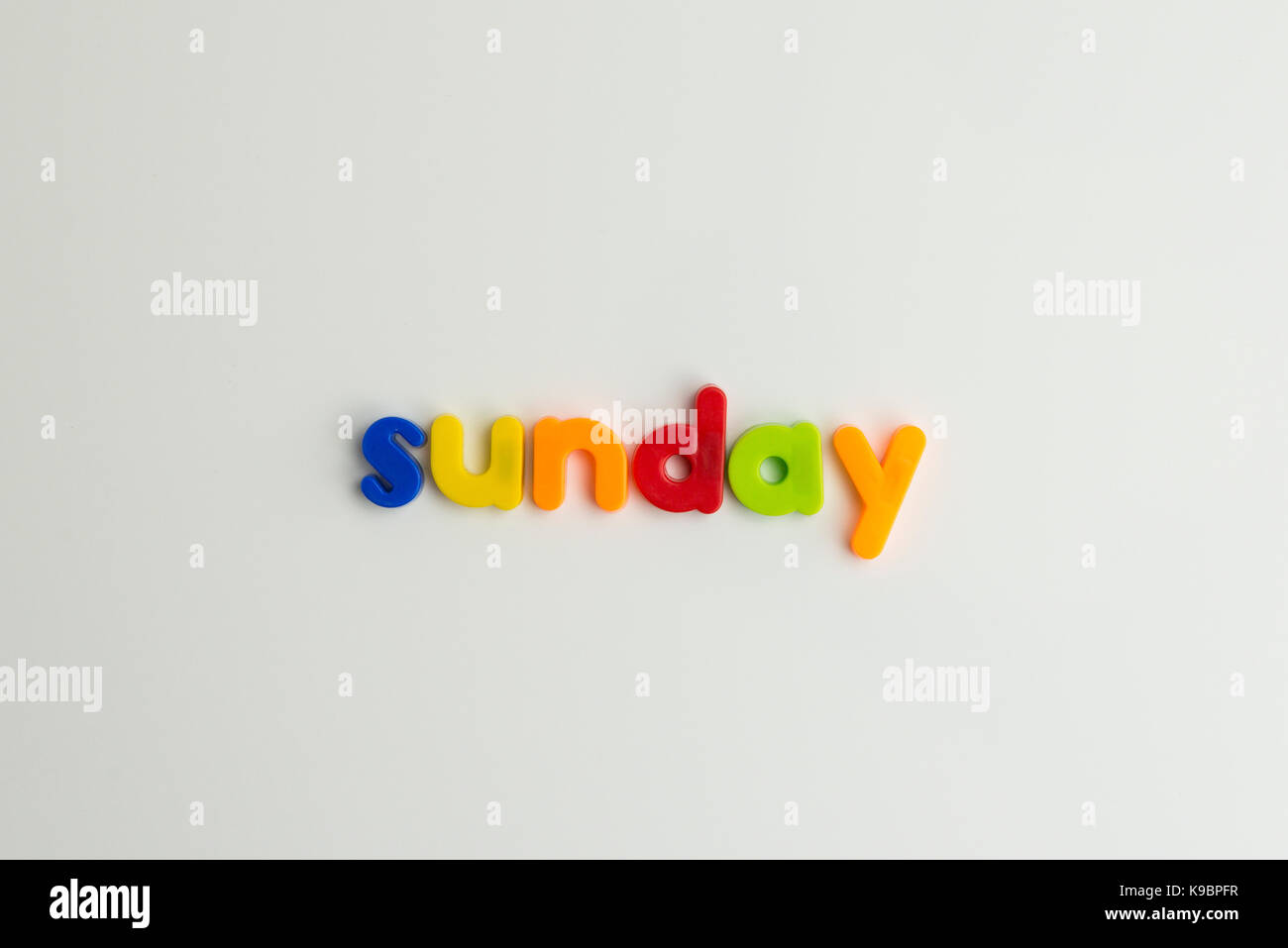 Word sunday colorful letters hi-res stock photography and images - Alamy