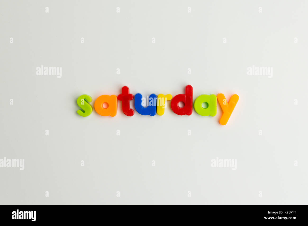 Saturday word colourful hi-res stock photography and images - Alamy