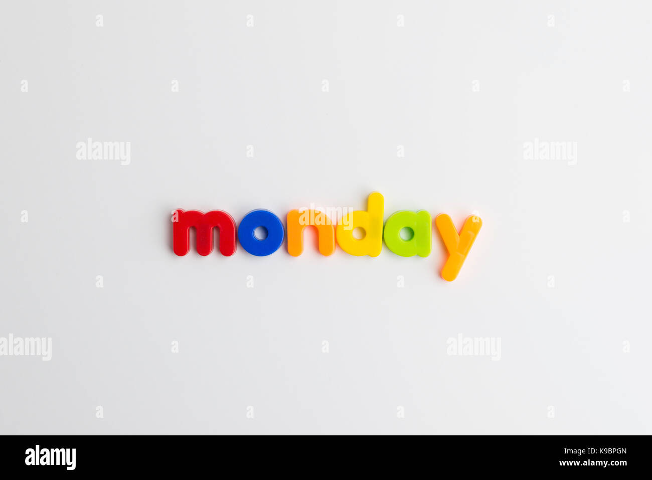 monday word in colourful children's letters Stock Photo - Alamy