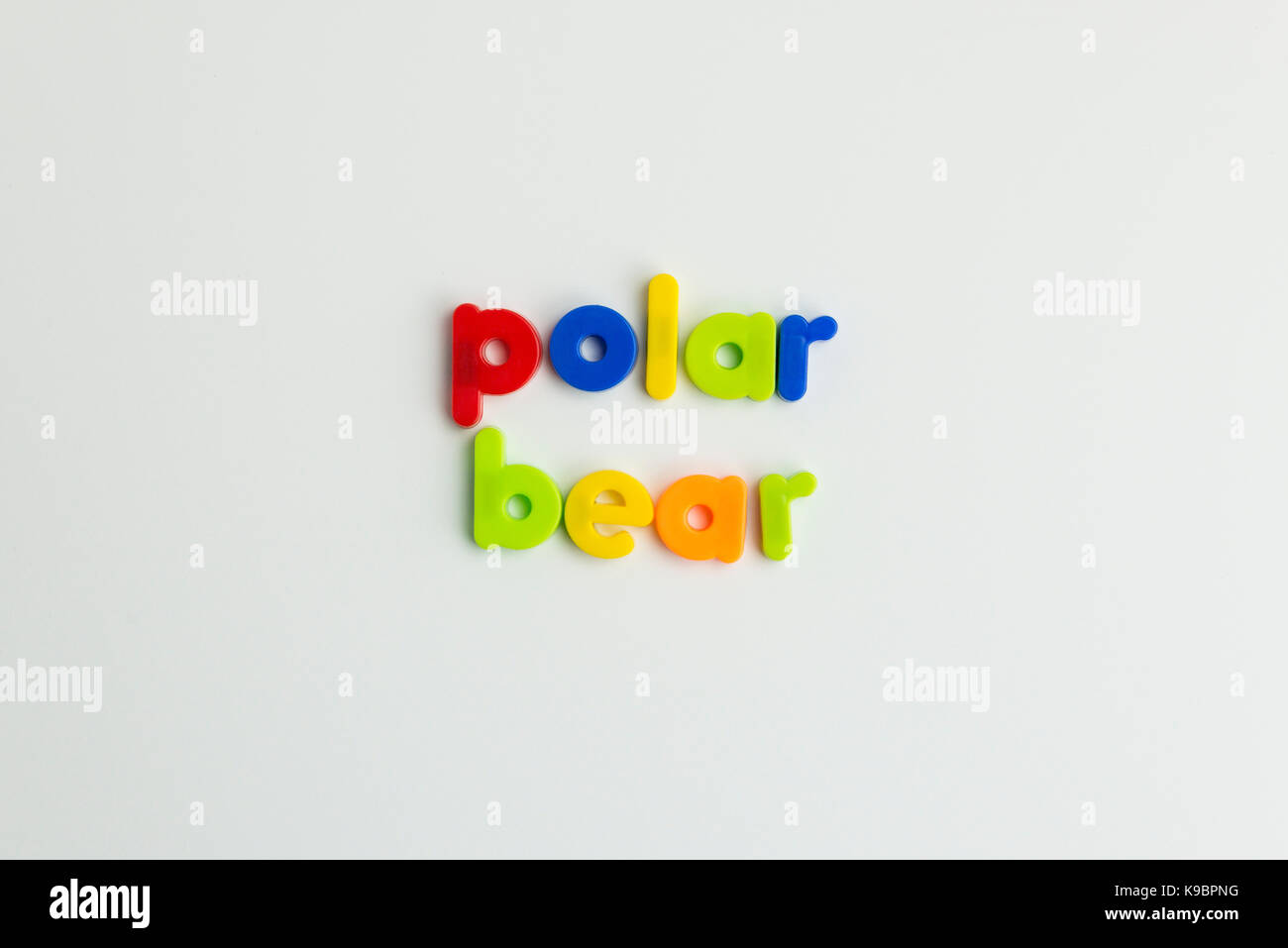 polar bear words in colourful children's letters Stock Photo - Alamy