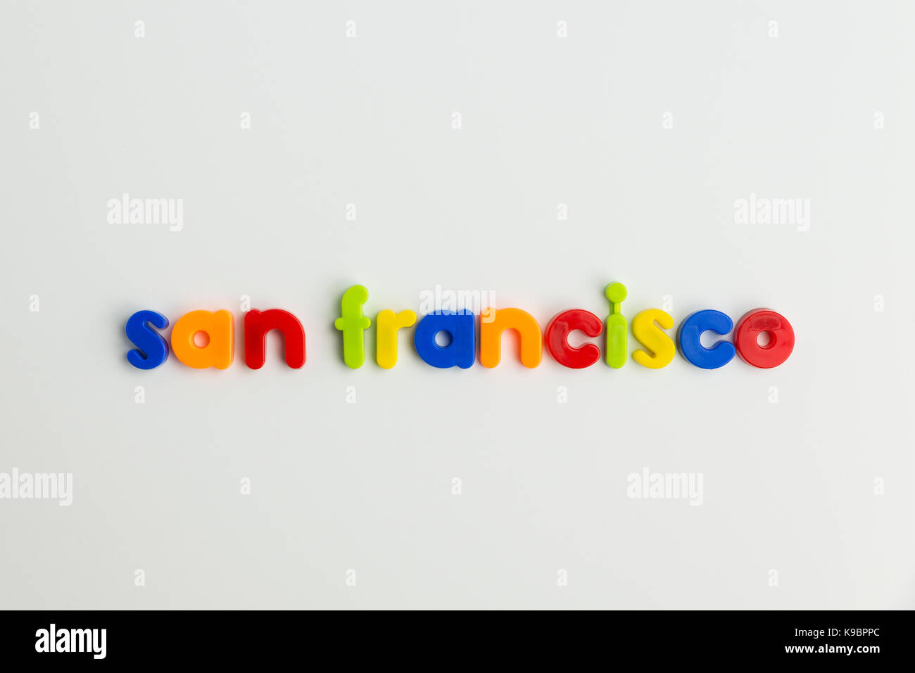 san francisco words in colourful children's letters Stock Photo - Alamy