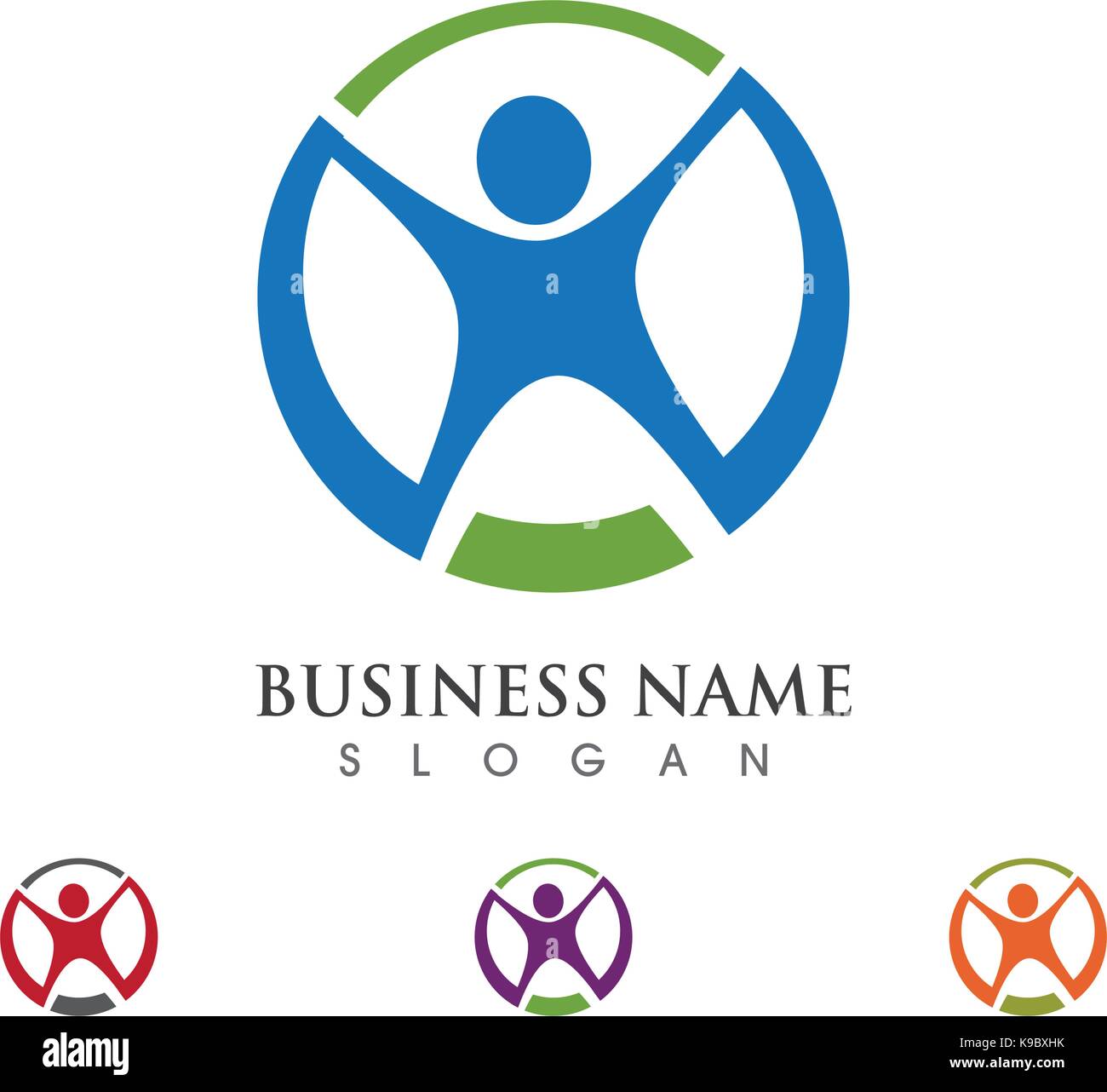 Fun people Healthy Life Logo template vector icon Stock Vector Image ...