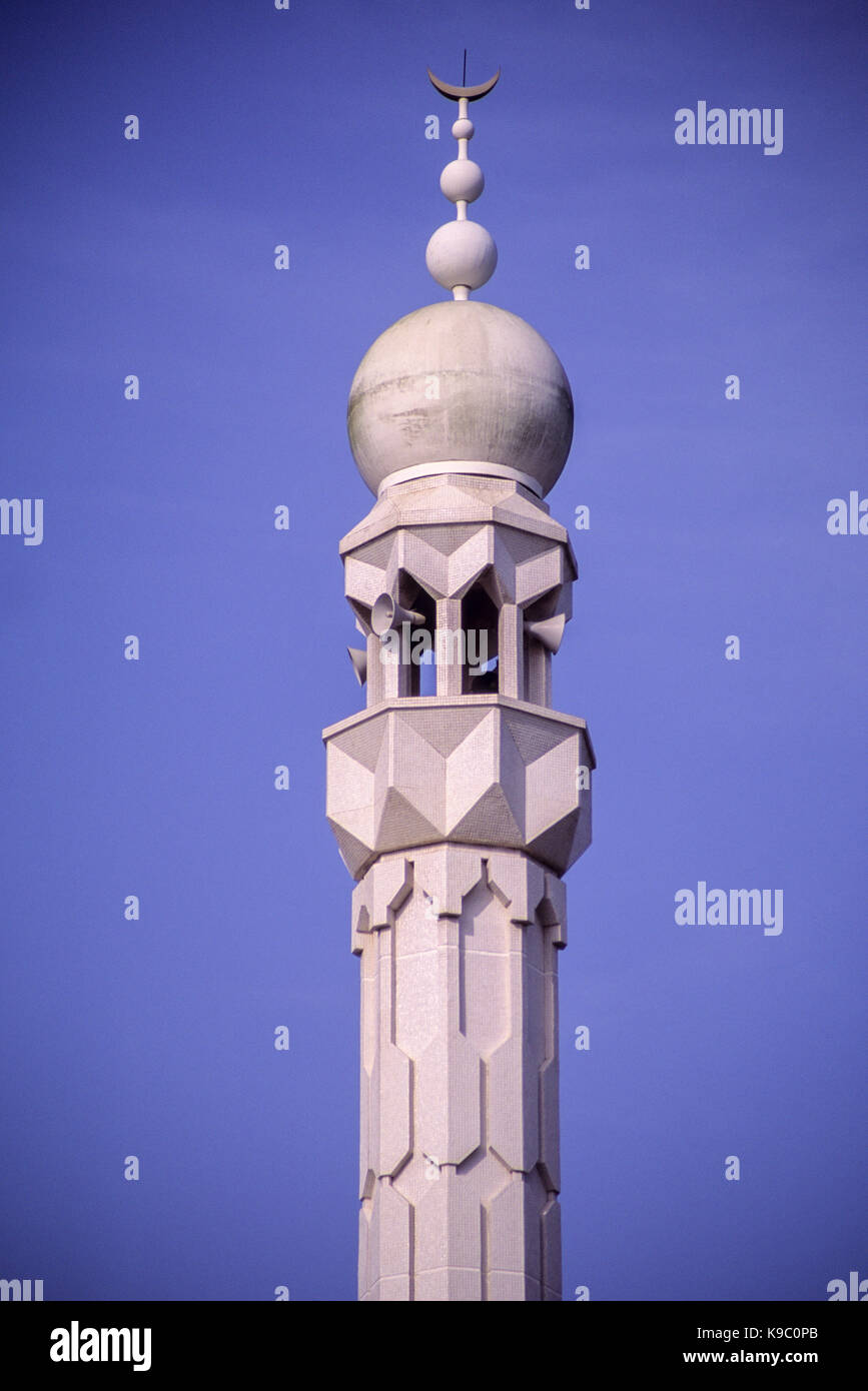 Abidjan, Ivory Coast, Cote d'Ivoire. Minaret of the Riviera Mosque ...