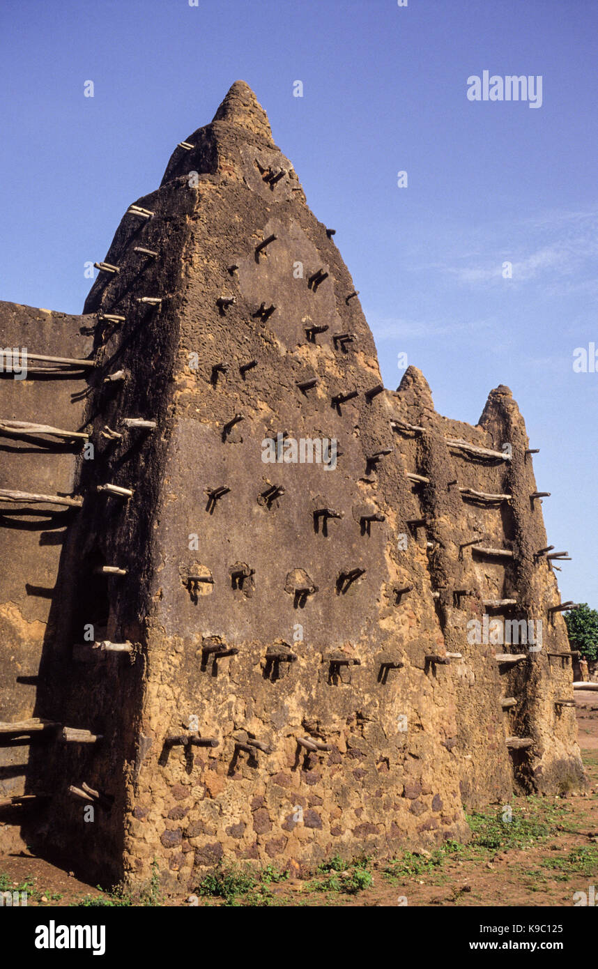 Sorobongo, Ivory Coast, Cote d'Ivoire. Village Mosque, in the Sudanic ...