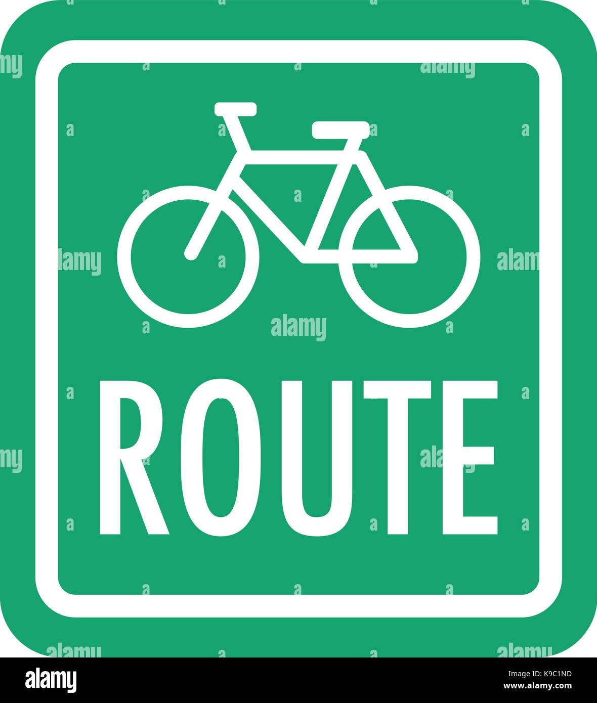 bicycle route warning sign Stock Vector Image & Art - Alamy