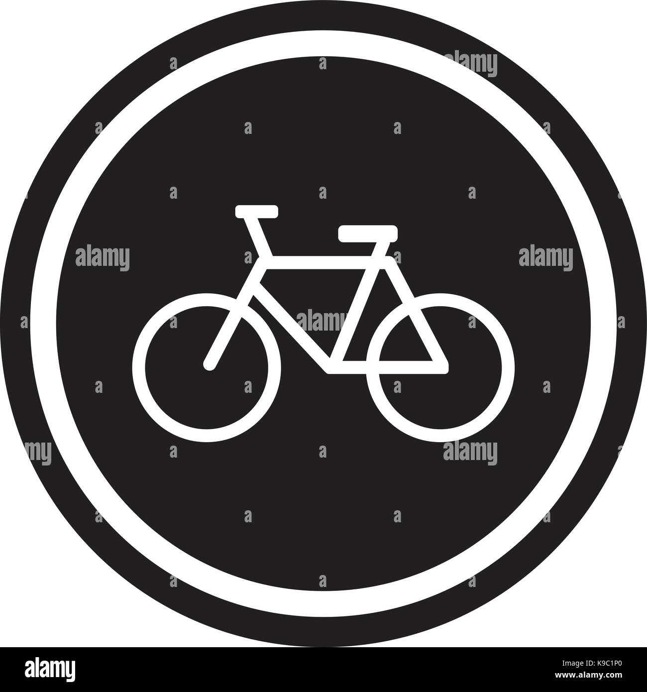 bicycle route warning sign Stock Vector Image & Art - Alamy