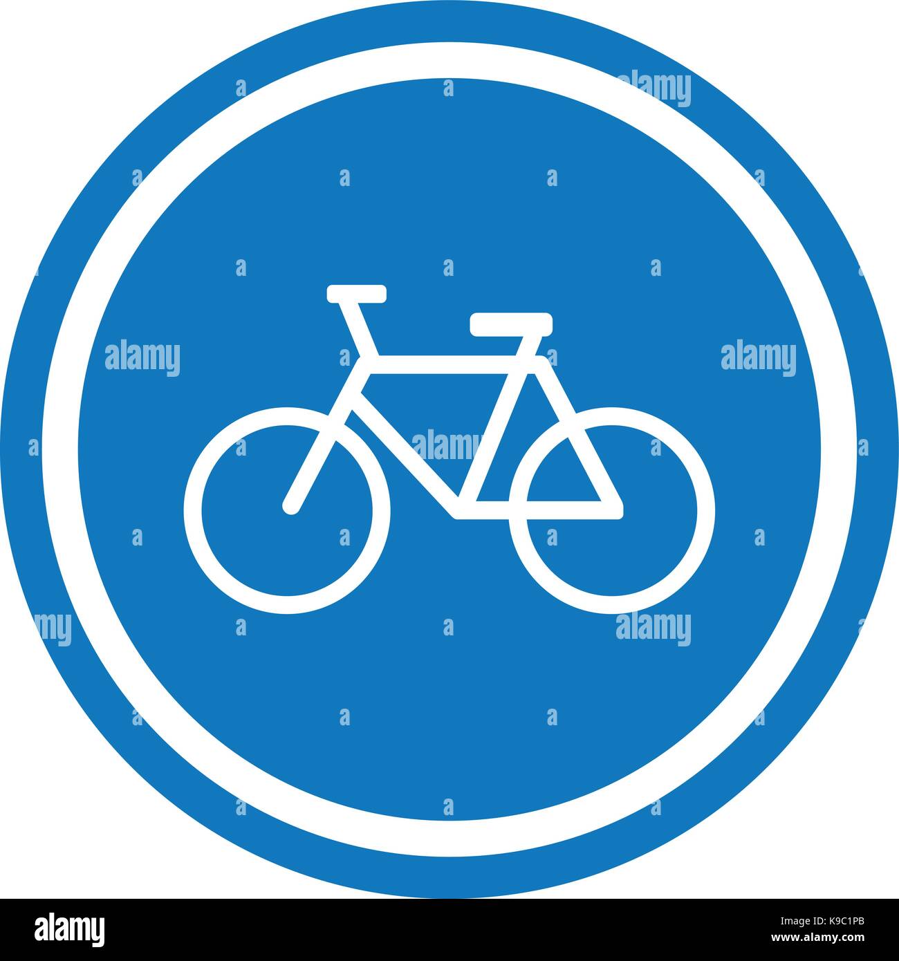 bicycle route warning sign Stock Vector Image & Art - Alamy