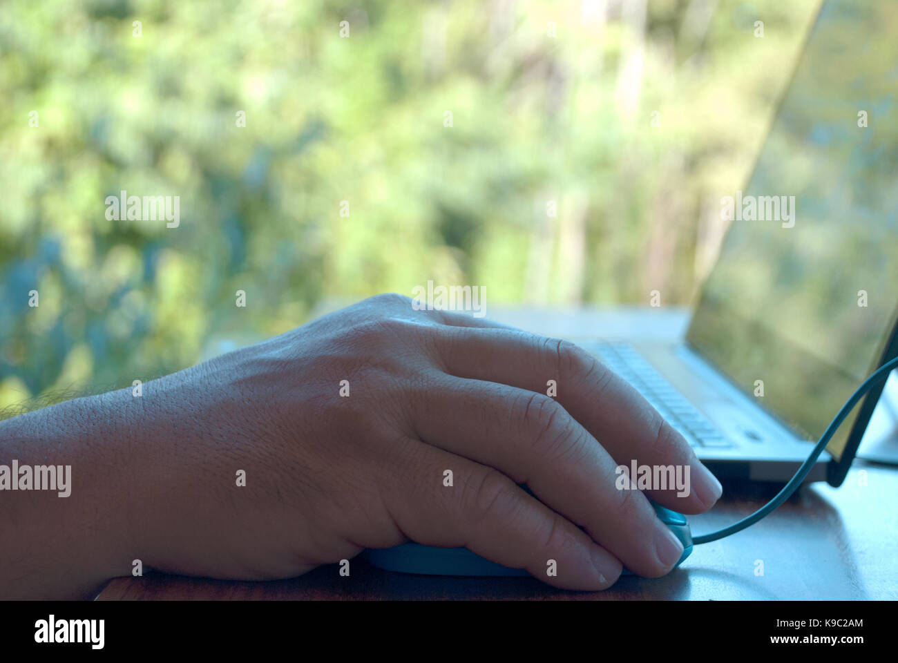 Man using laptop computer Stock Photo - Alamy