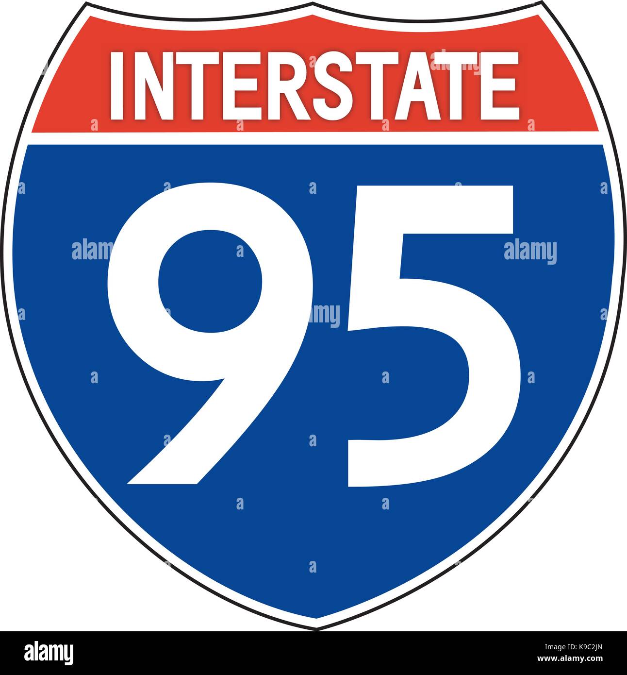 Interstate 95 warning sign Stock Vector Image & Art - Alamy