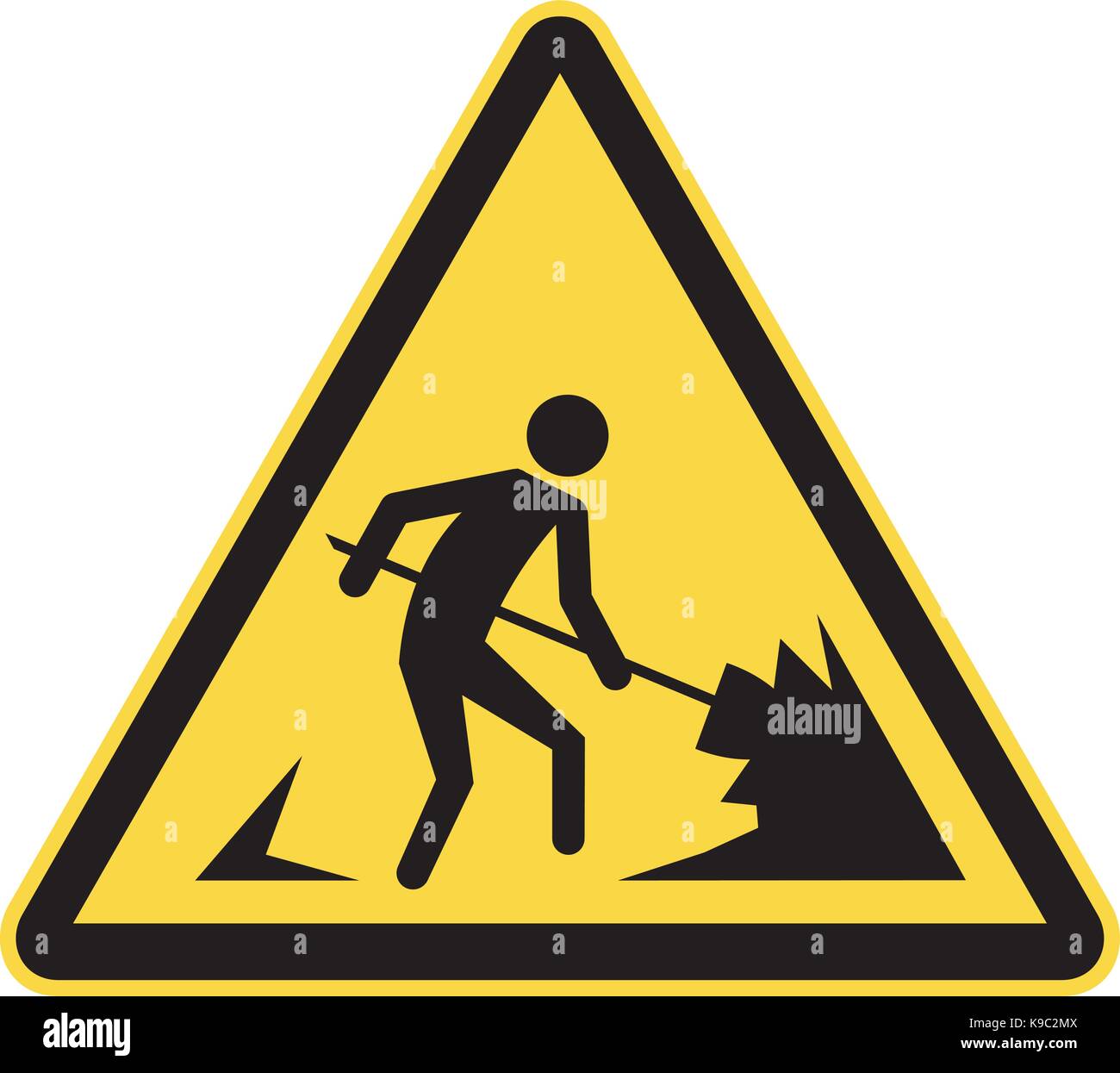 Men working sign ahead Stock Vector Image & Art - Alamy
