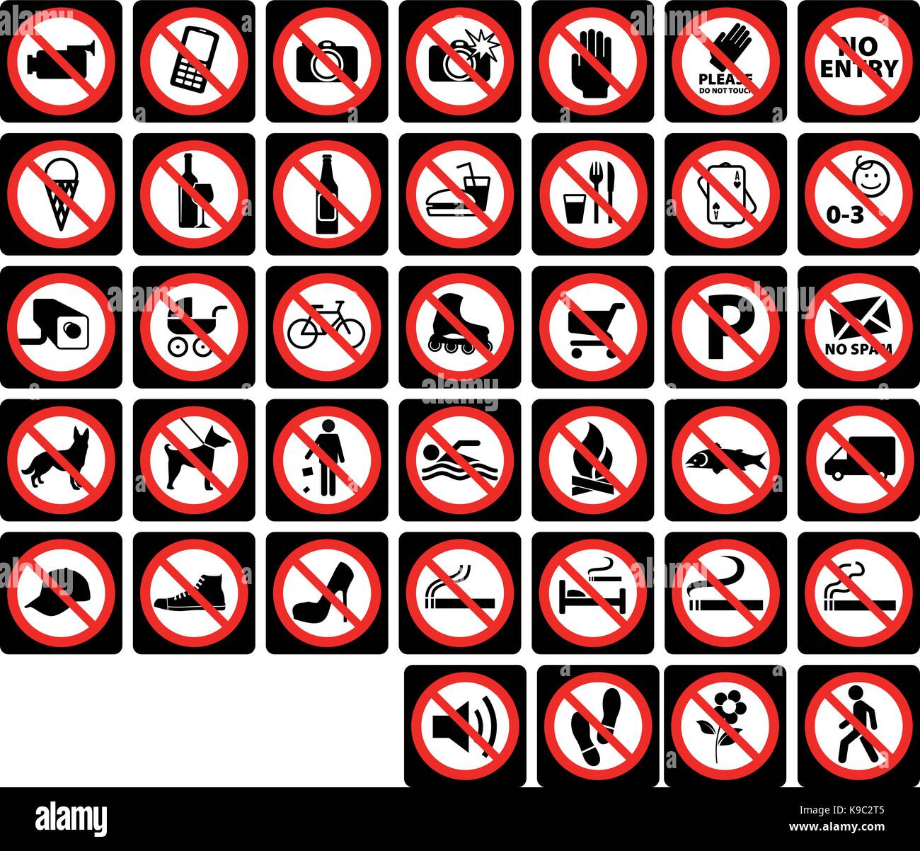 Forbidden graphic signs Stock Vector Image & Art - Alamy