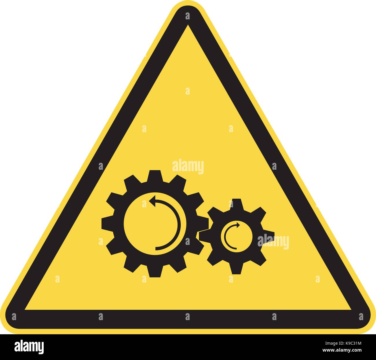 Rotating and moving parts warning signs Stock Vector Image & Art - Alamy