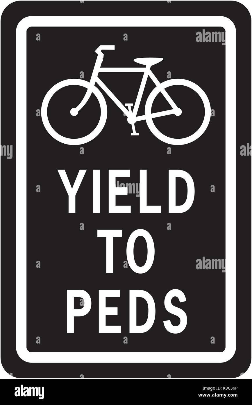 Yield to peds information warning sign Stock Vector Image & Art - Alamy