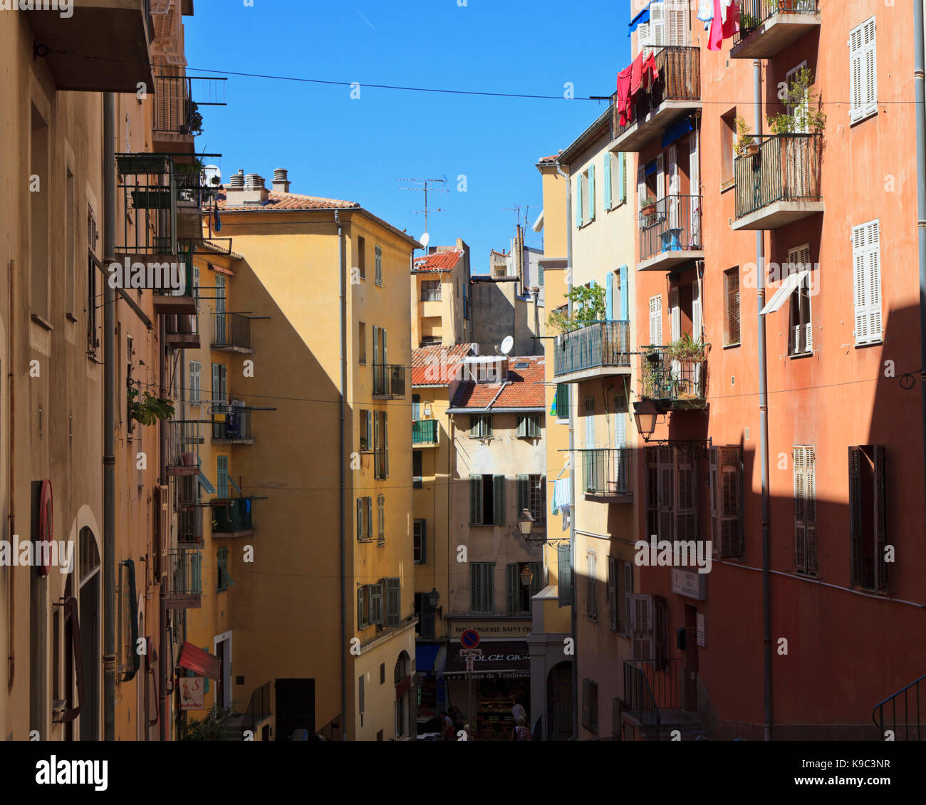 Narrow streets in the old town of Nice, France Stock Photo - Alamy