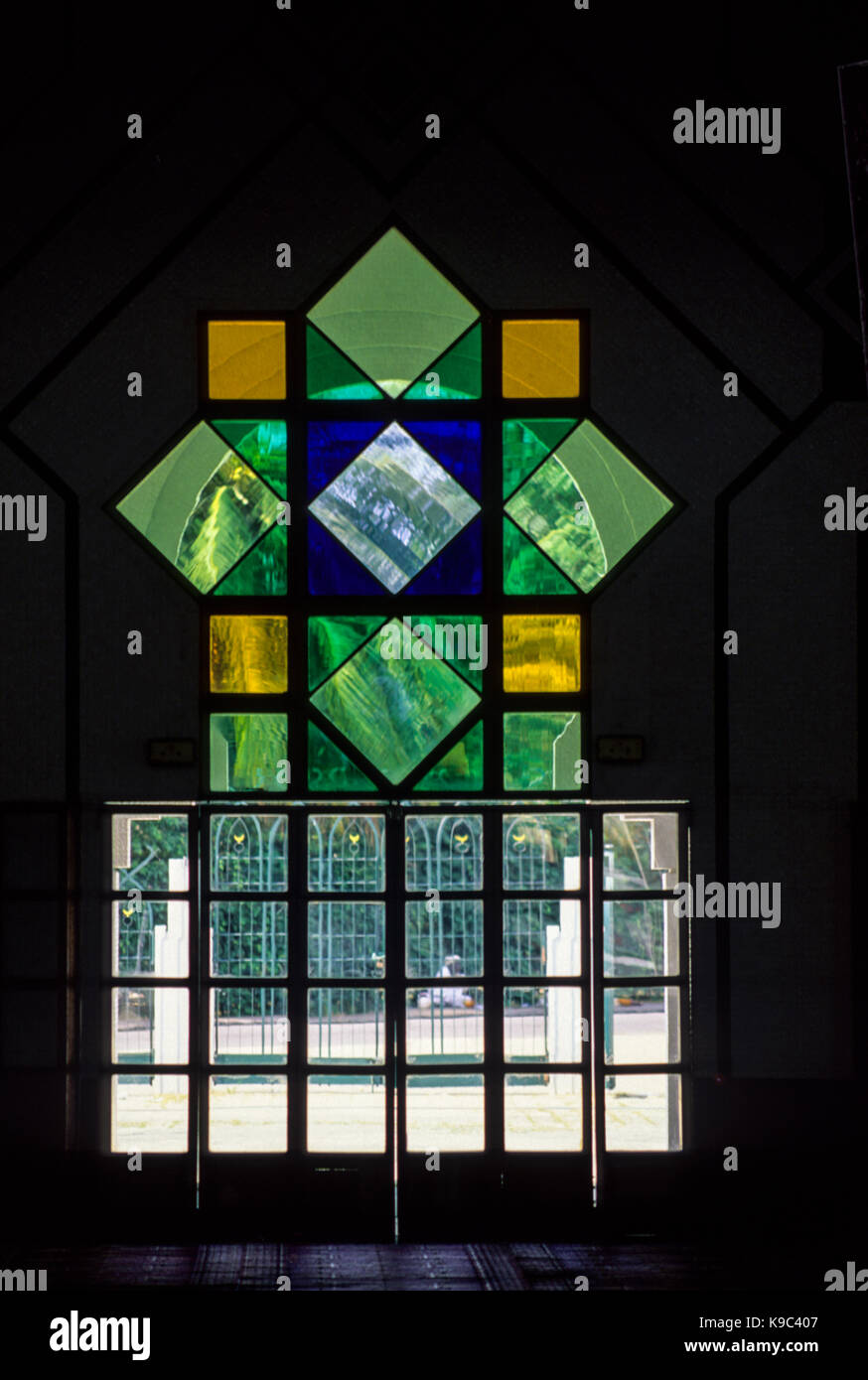 Abidjan, Ivory Coast, Cote d'Ivoire. Stained Glass Windows in the ...