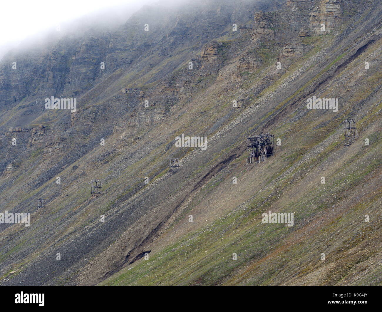 Coal mining remains in Longyearbyen, Svalbard Stock Photo - Alamy