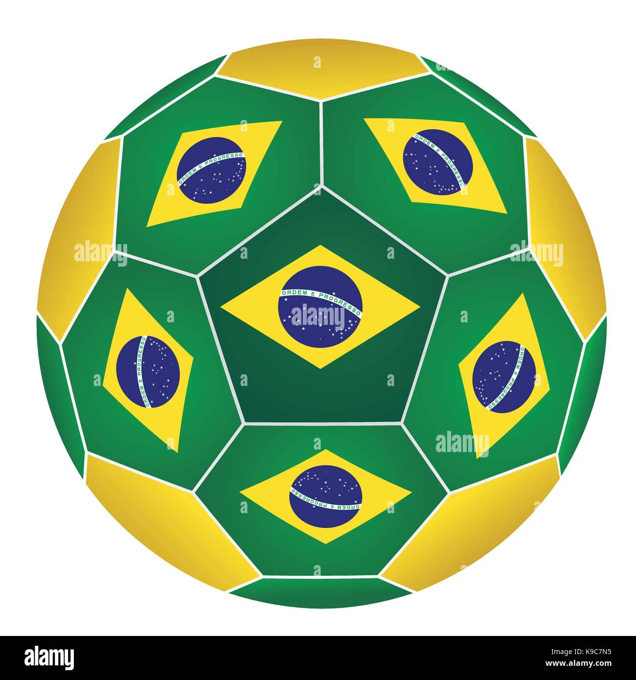 Soccer ball with Brazilian flag isolated on white background Stock ...