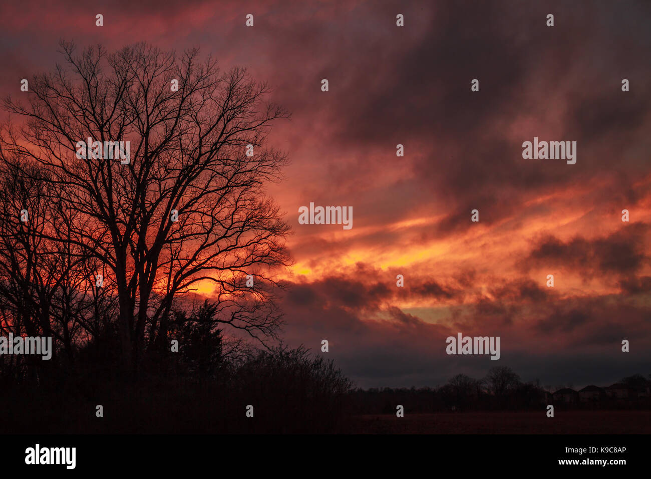 Colorful Sunset just after a storm Stock Photo - Alamy