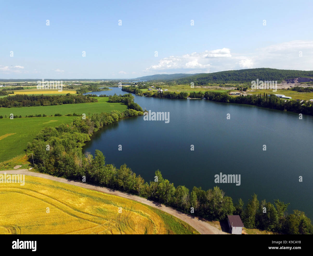 Aerial view of edge of land by water hi-res stock photography and ...