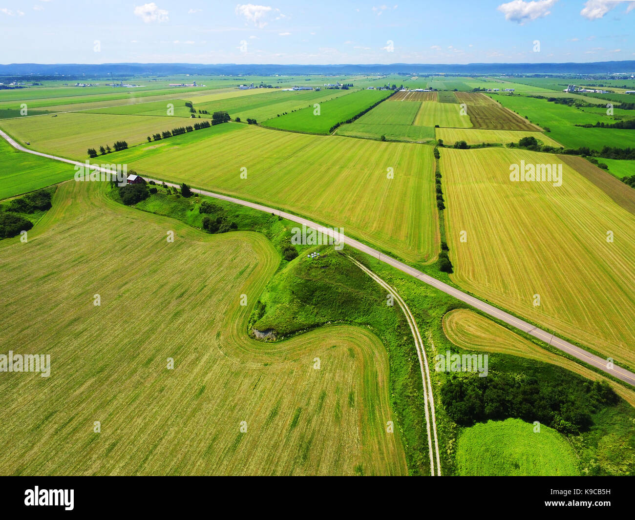 Aerial view of countryside colorful fields Stock Photo - Alamy