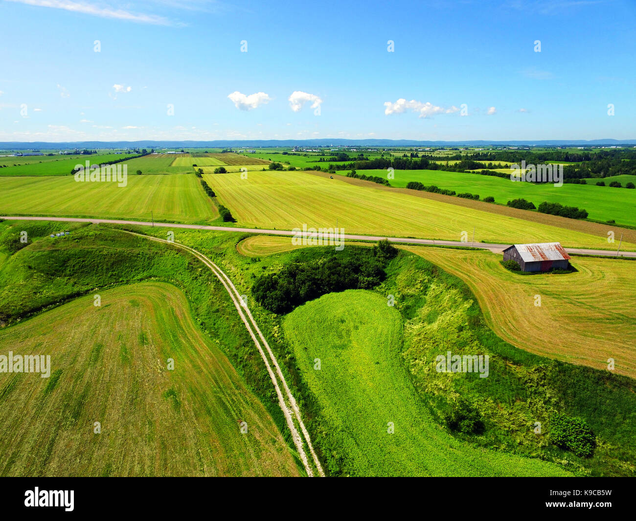 Aerial view of rural area colorful fields Stock Photo - Alamy
