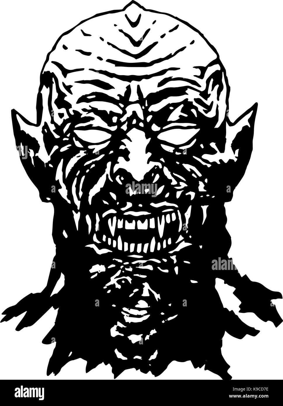 Bared teeth of hungry vampire. Vector illustration. The horror genre ...